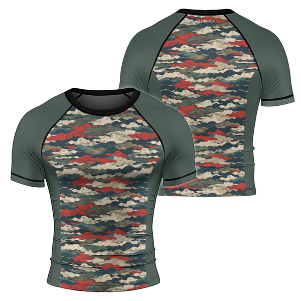 Rashninja Swiss Army Alpenflage Men's Short Sleeve Rash Guard