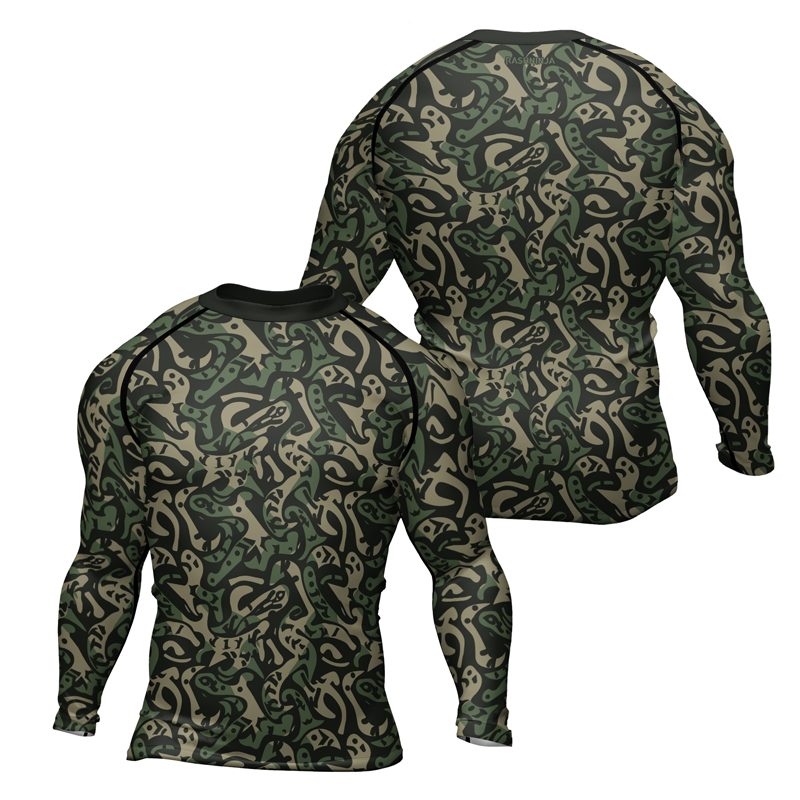 Rashninja Military Abstract Camouflage Men's Long Sleeve Rash Guard