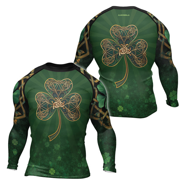 Rashninja Lucky Celtic Clover Men's Long Sleeve Rash Guard | Patrick