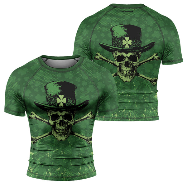 Rashninja Paddy’s Skull Men's Short Sleeve Rash Guard | Patrick Shirt