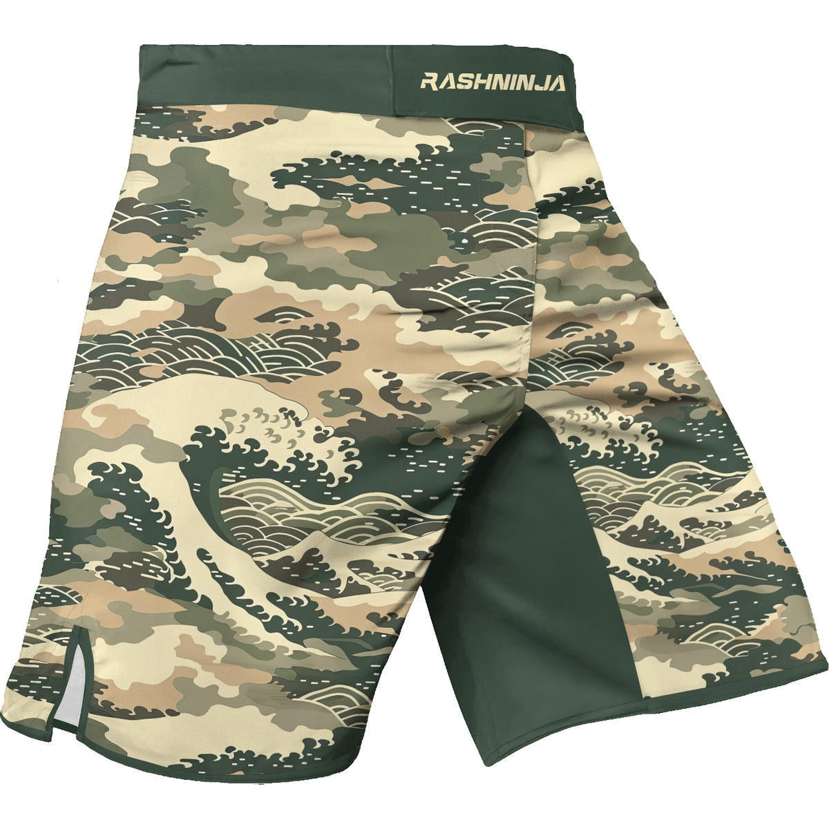 Rashninja Ocean Waves Camouflage Men's Fight Shorts | MMA Shorts