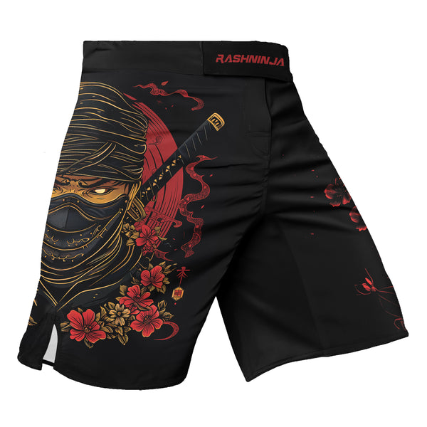 Rashninja Ninja Crimson Blossom Men's Fight Shorts | MMA