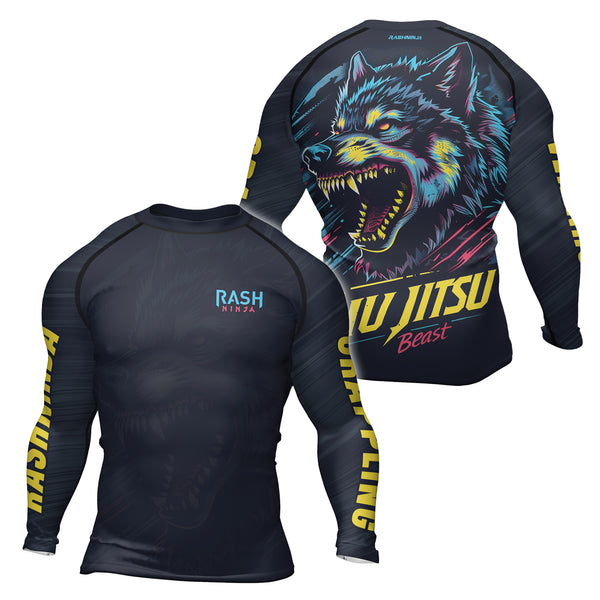 Rashninja Wolf Forest Guardian Men's Long Sleeve Rash Guard