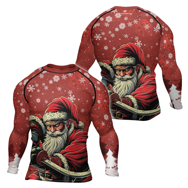 Rashninja Christmas Badass Santa Men's Long Sleeve Rash Guard
