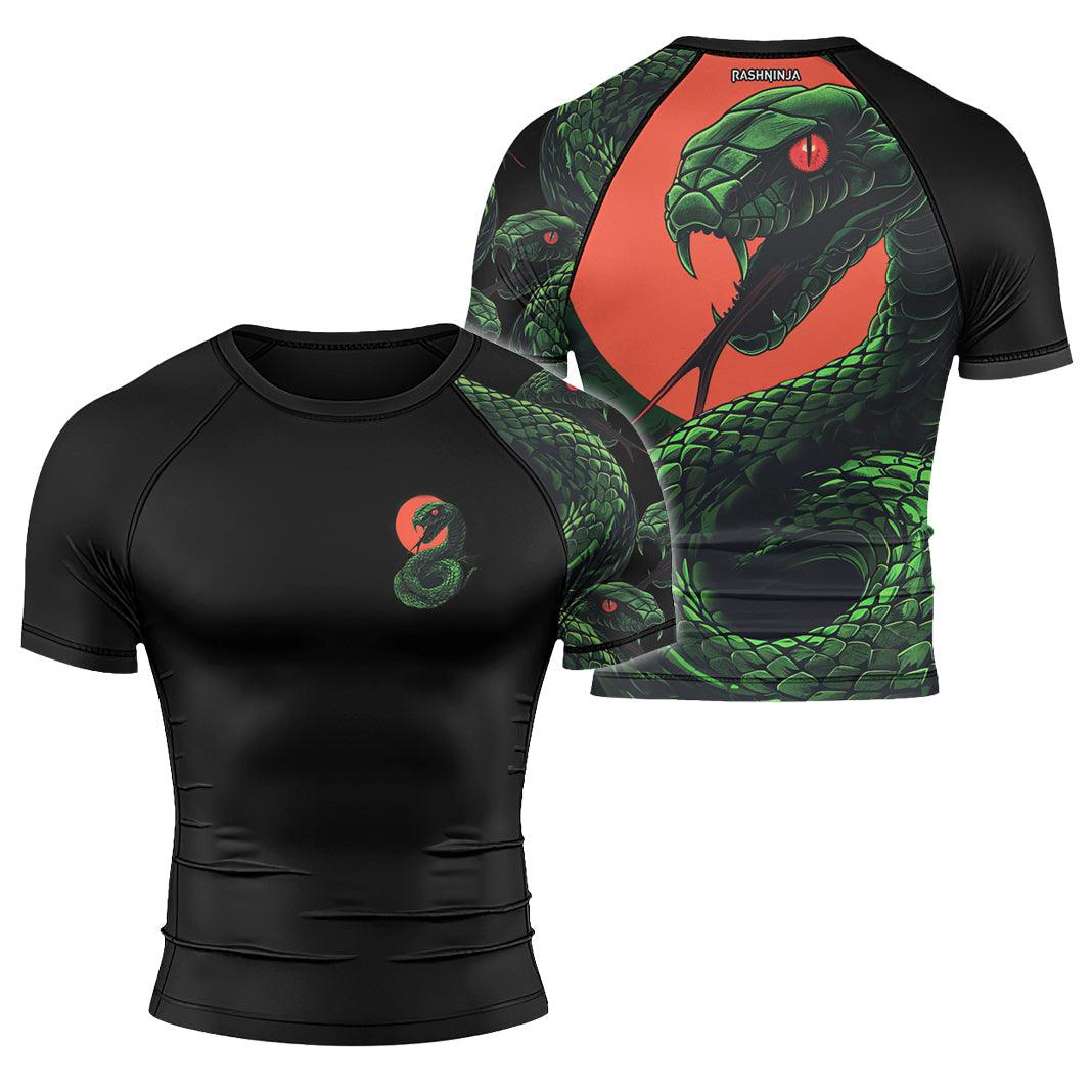 Rashninja Green Snake Men's Short Sleeve Rash Guard | Fightwear