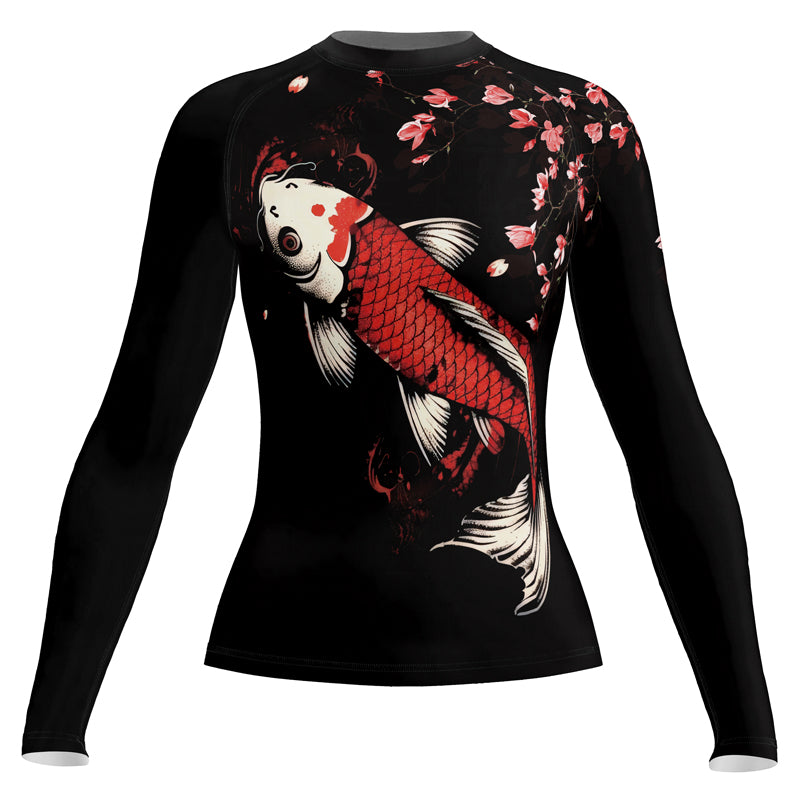 Rashninja Koi with Sakura Women's Long Sleeve Rash Guard | Rash Guard