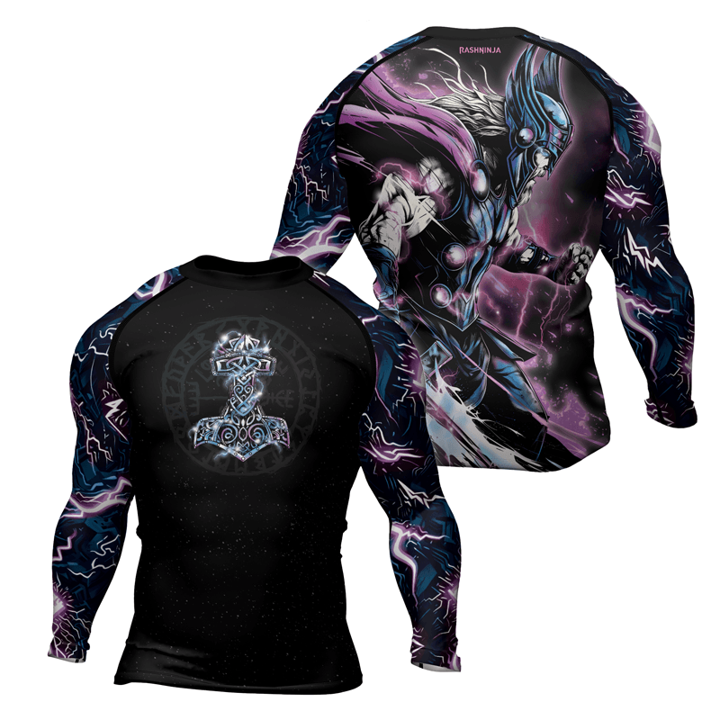 Rashninja Thor and Mjolnir Men's Long Sleeve Rash Guard | Fightwear