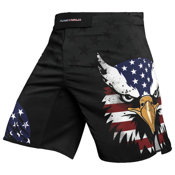 Rashninja American Eagle Head Men's Fight Shorts | MMA Shorts