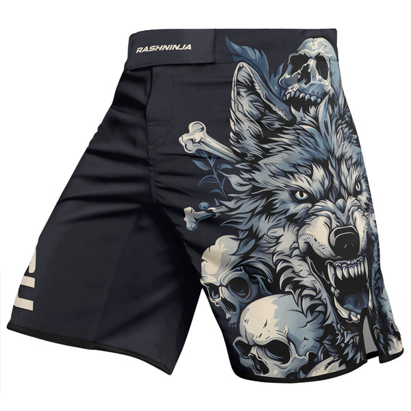 Rashninja Wolf Midnight Roar Men's Fight Shorts