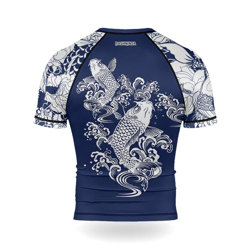 Rashninja Ranked Japanese Koi Fish Men's Short Sleeve Rash Guard