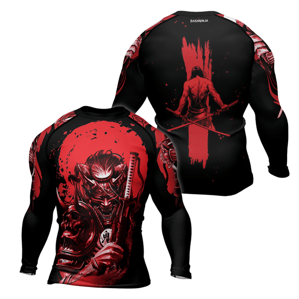 Rashninja Katana Master Samurai Swordplay Men's Long Sleeve Rash Guard