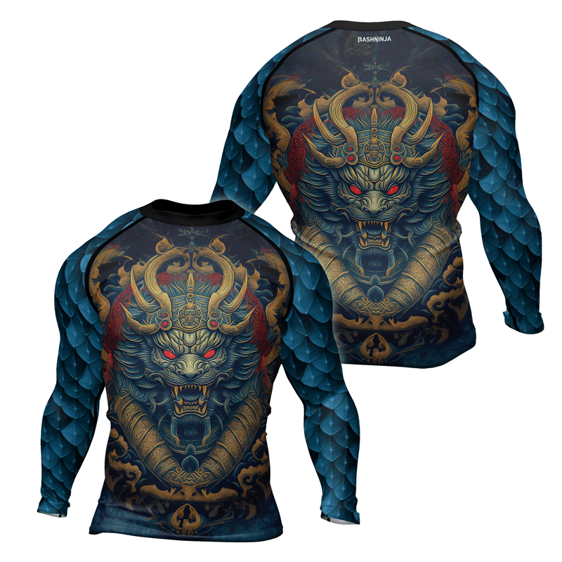 Rashninja Green Dragon Men's Long Sleeve Rash Guard | Fightwear