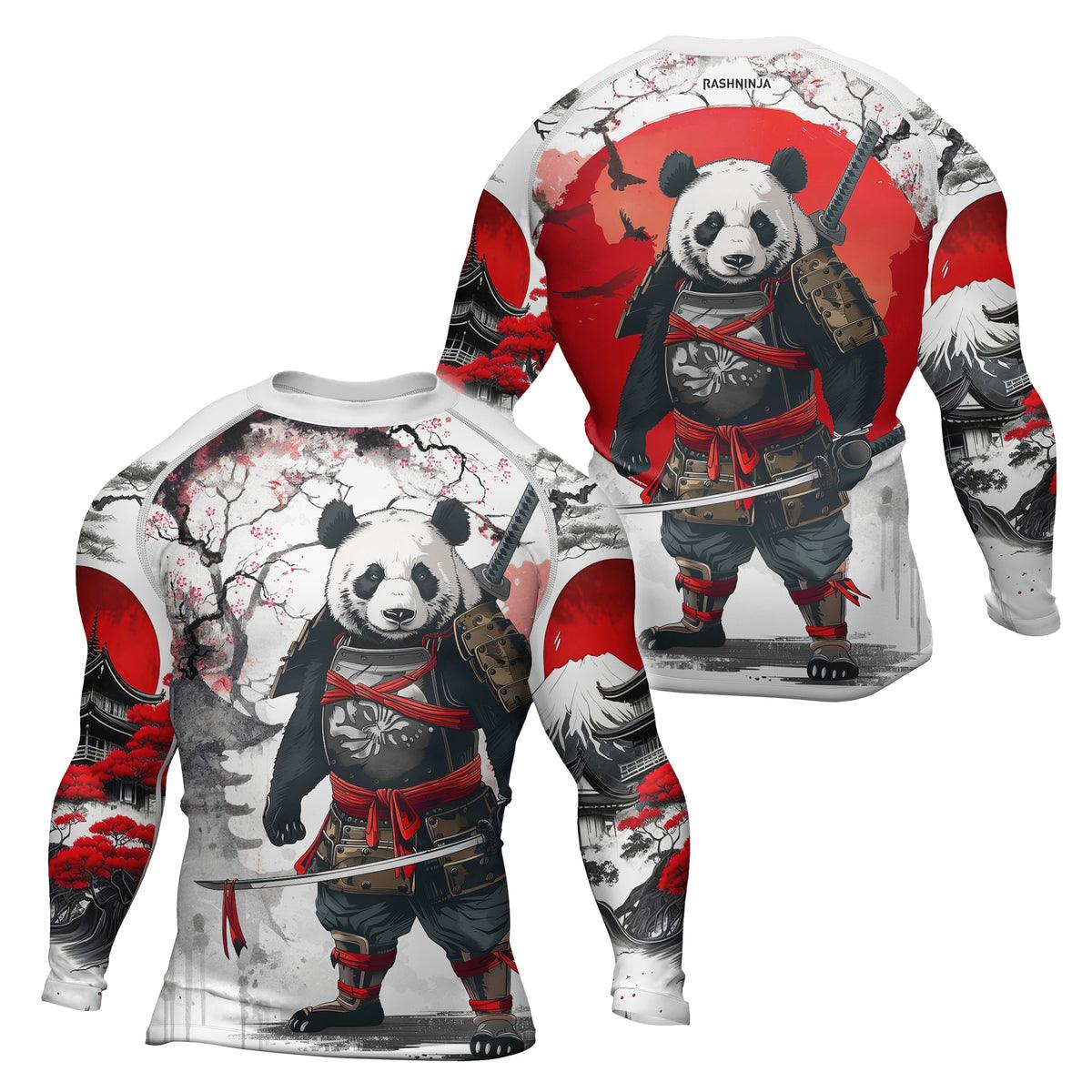 Rashninja Samurai Panda Warrior Men's Long Sleeve Rash Guard