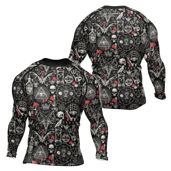 Rashninja Occult Ritual Men's Long Sleeve Rash Guard | Bjj Rash Guard