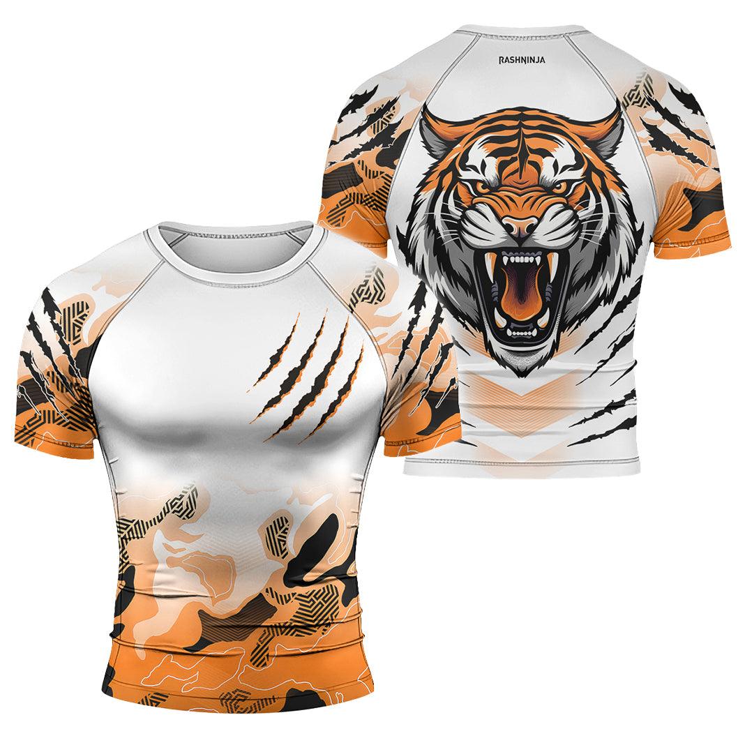 Rashninja Wild Tiger Men's Short Sleeve Rash Guard | Fightwear