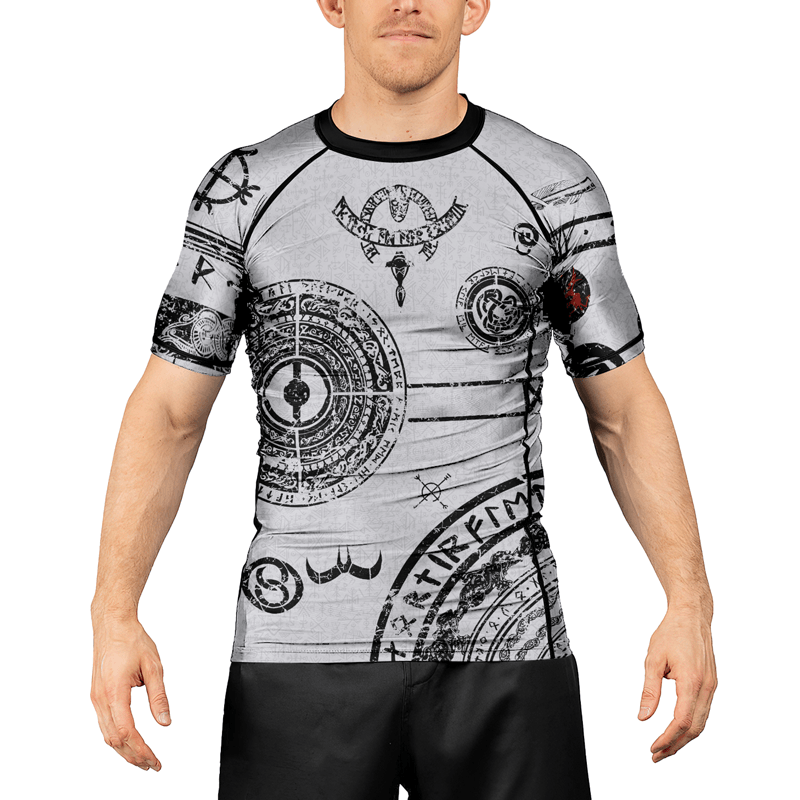 Rashninja Baldur Tattoo Art Men's Short Sleeve Rash Guard | Fightwear