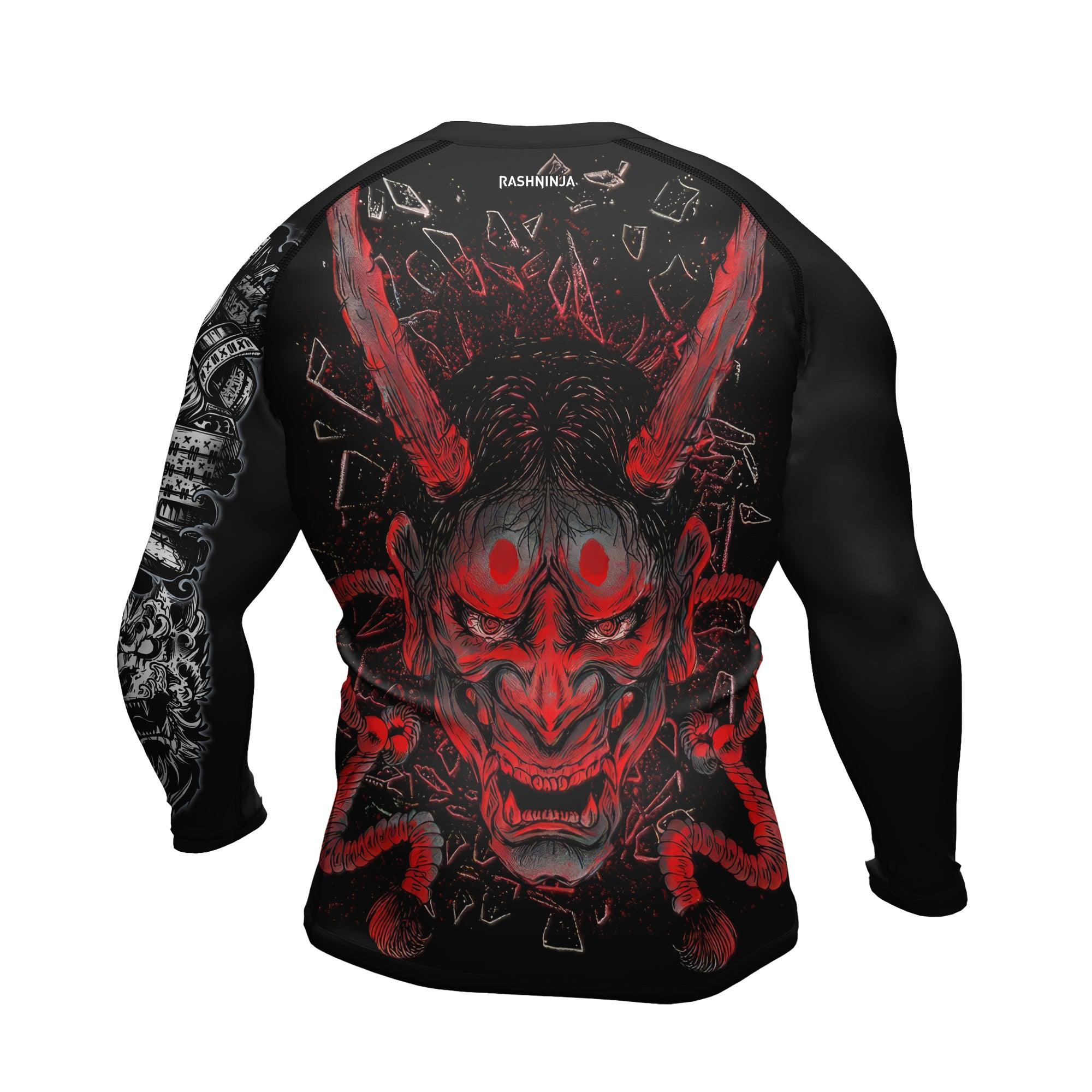 Rashninja Dragon Samurai Oni Men's Long Sleeve Rash Guard | Fightwear