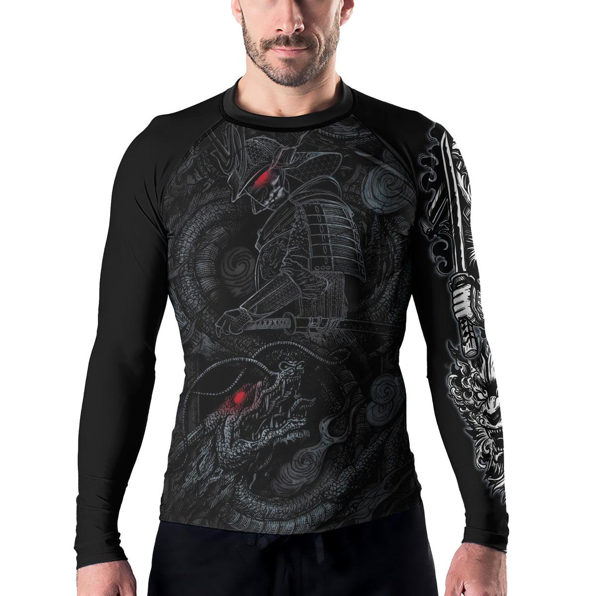 Rashninja Dragon Samurai Oni Men's Long Sleeve Rash Guard | Fightwear