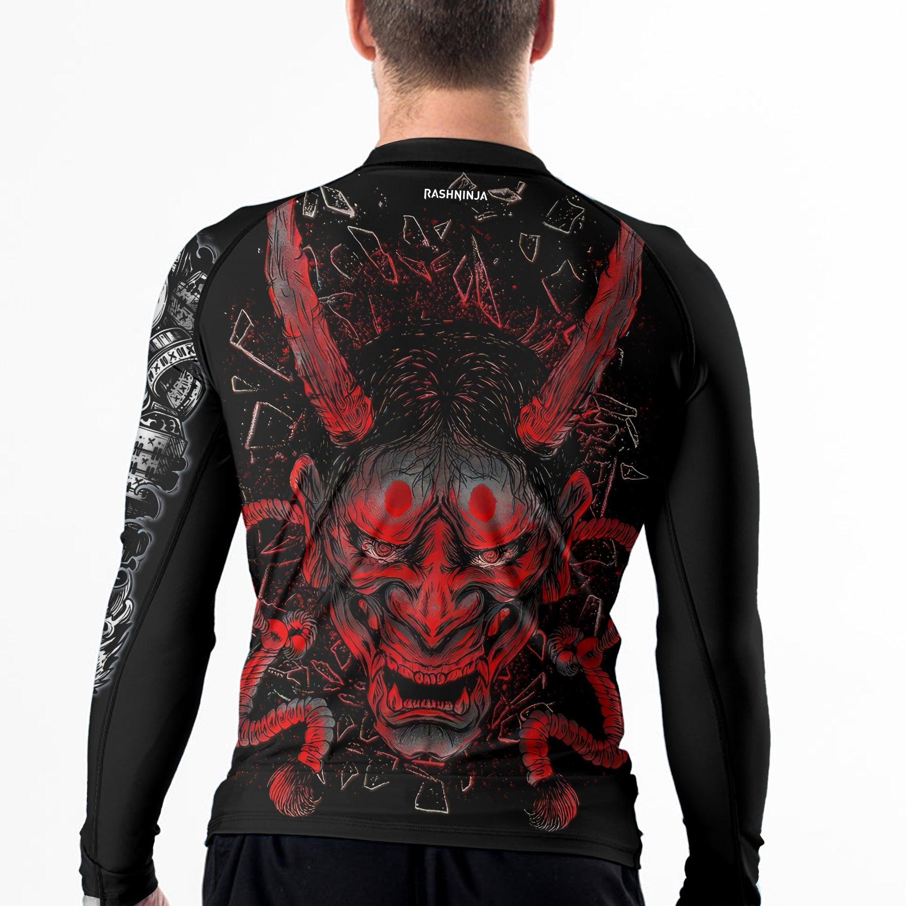 Rashninja Dragon Samurai Oni Men's Long Sleeve Rash Guard | Fightwear