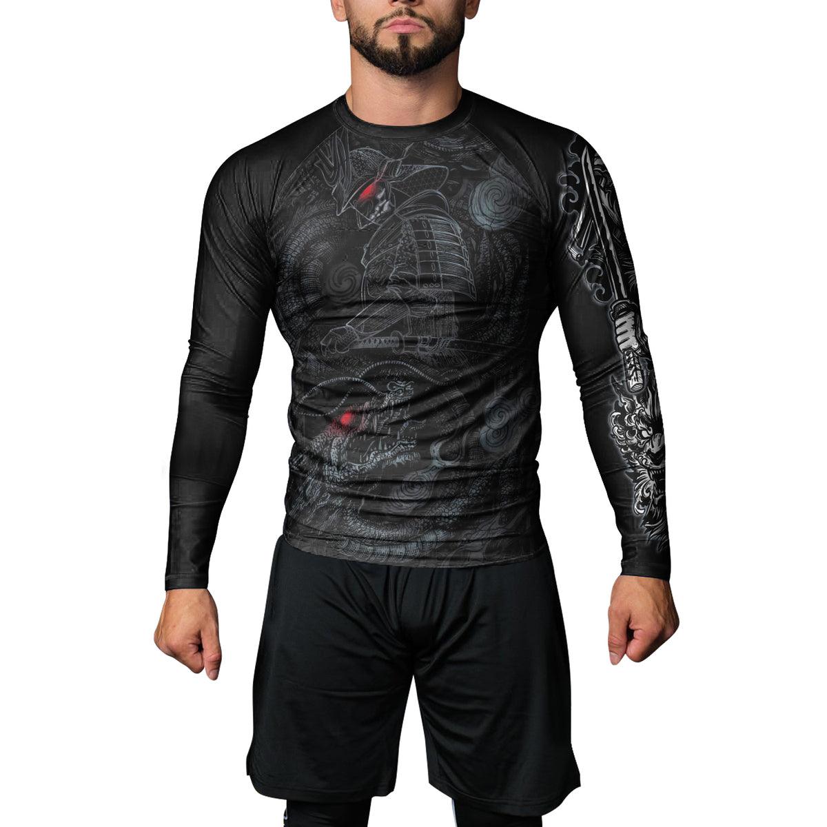 Rashninja Dragon Samurai Oni Men's Long Sleeve Rash Guard | Fightwear