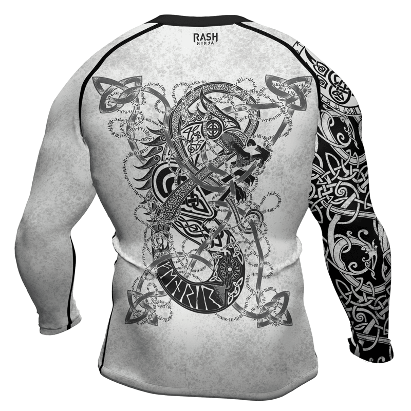 Rashninja Viking Wolf Symbol Men's Long Sleeve Rash Guard | Fightwear