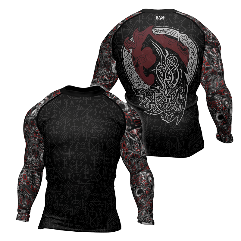 Rashninja Howling Wolf Men's Long Sleeve Rash Guard | Fightwear