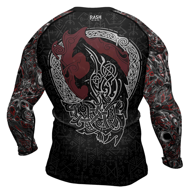 Rashninja Howling Wolf Men's Long Sleeve Rash Guard | Fightwear