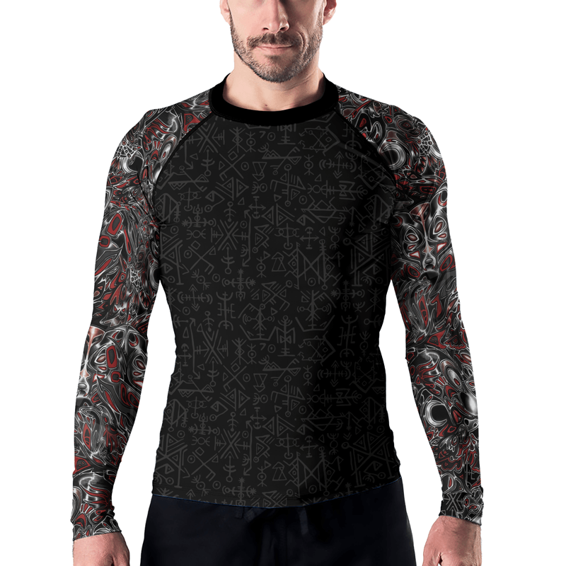 Rashninja Howling Wolf Men's Long Sleeve Rash Guard | Fightwear