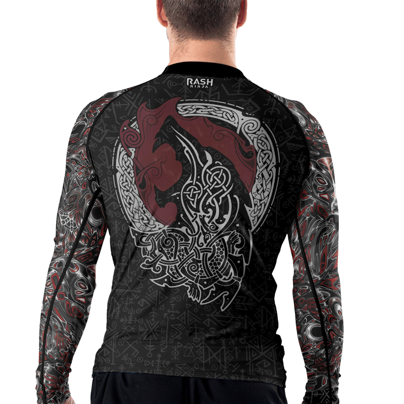 Rashninja Howling Wolf Men's Long Sleeve Rash Guard | Fightwear
