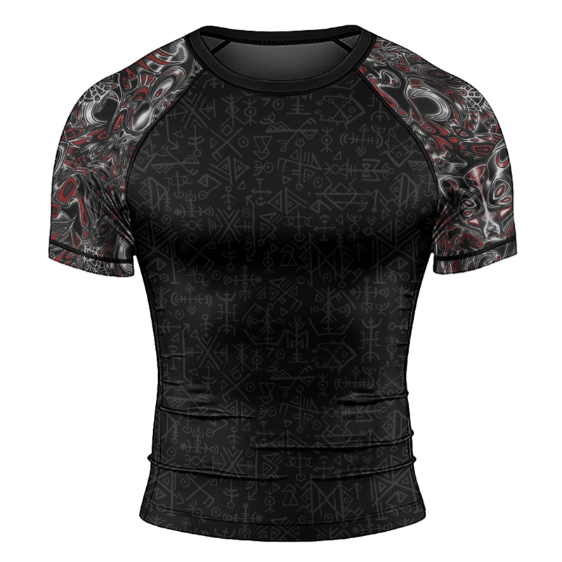 Rashninja Howling Wolf Men's Short Sleeve Rash Guard | Fightwear