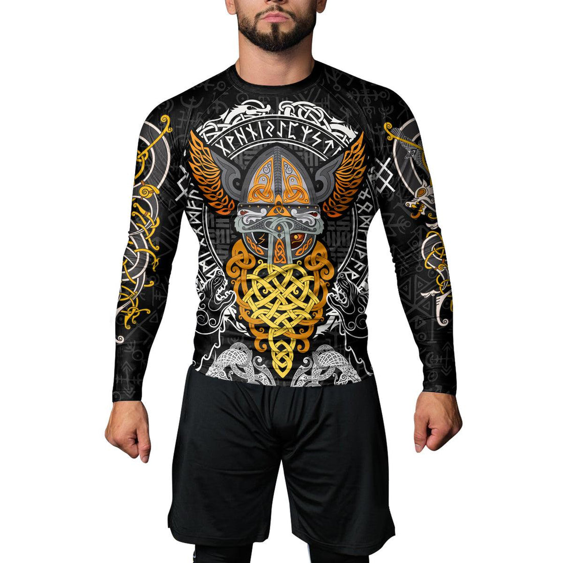 Rashninja Mighty Thor Wing Helmet Men's Long Sleeve Rash Guard