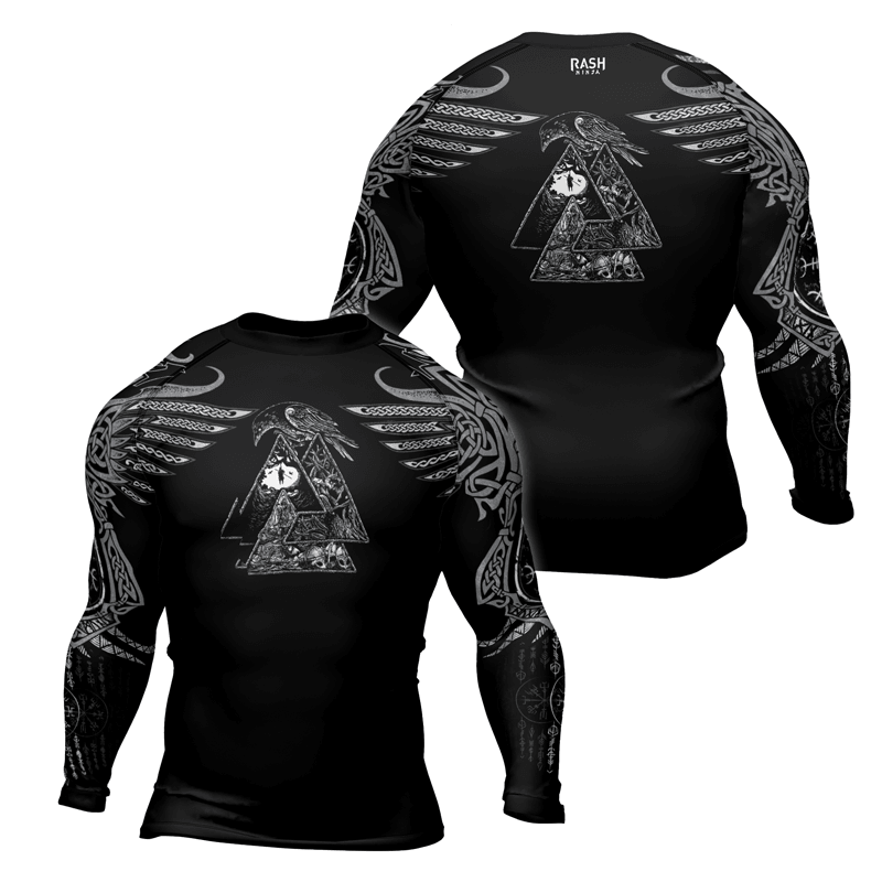 Rashninja Odin's Ravens Men's Long Sleeve Rash Guard | Fightwear
