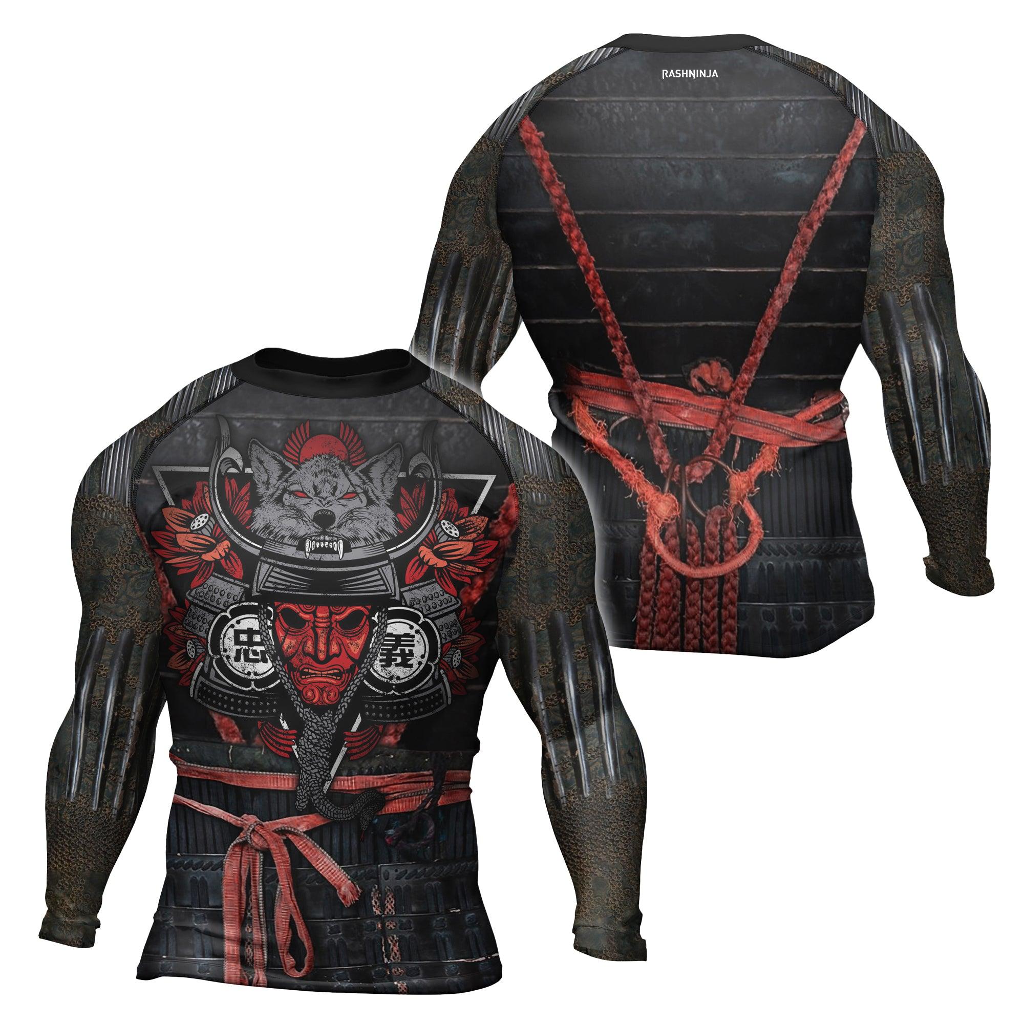 Rashninja Samurai Wolf Men's Long Sleeve Rash Guard | Fightwear