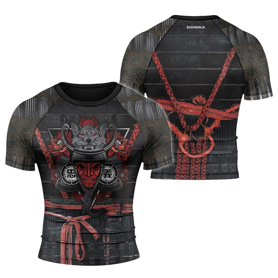 Rashninja Samurai Wolf Men's Short Sleeve Rash Guard | Fightwear