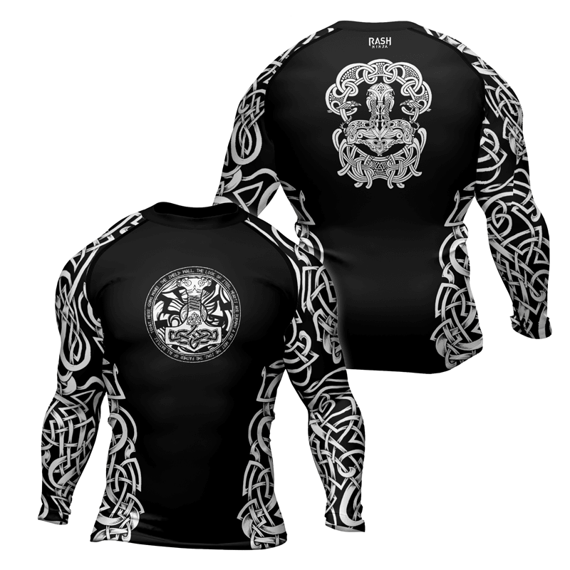 Rashninja Thor Hammer Mjolnir Men's Long Sleeve Rash Guard | Fightwear