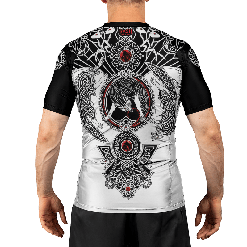 Rashninja Viking And Wolf Men's Short Sleeve Rash Guard | Fightwear