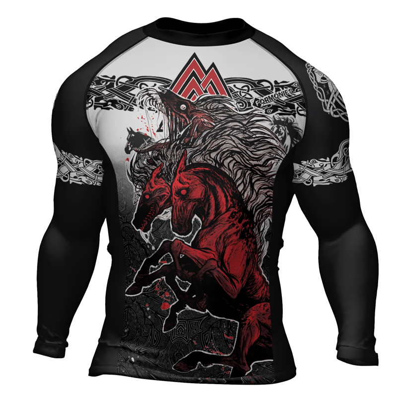 Rashninja Viking Horse Men's Long Sleeve Rash Guard | Fightwear