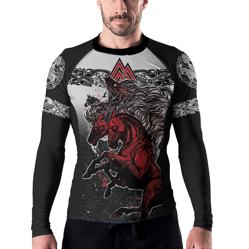 Rashninja Viking Horse Men's Long Sleeve Rash Guard | Fightwear