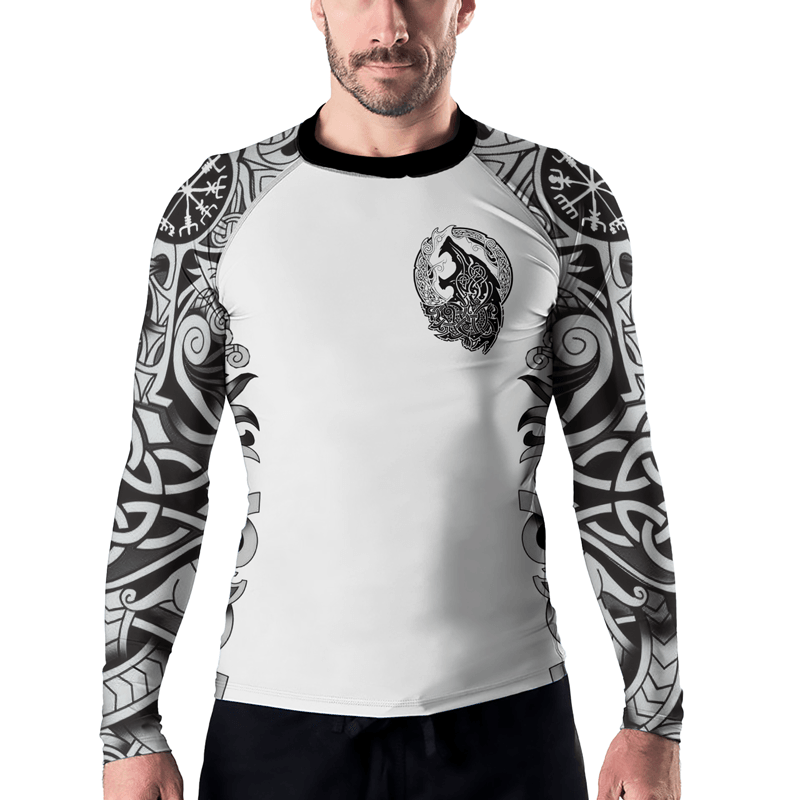 Rashninja Viking Wolf Fenrir Men's Long Sleeve Rash Guard | Fightwear