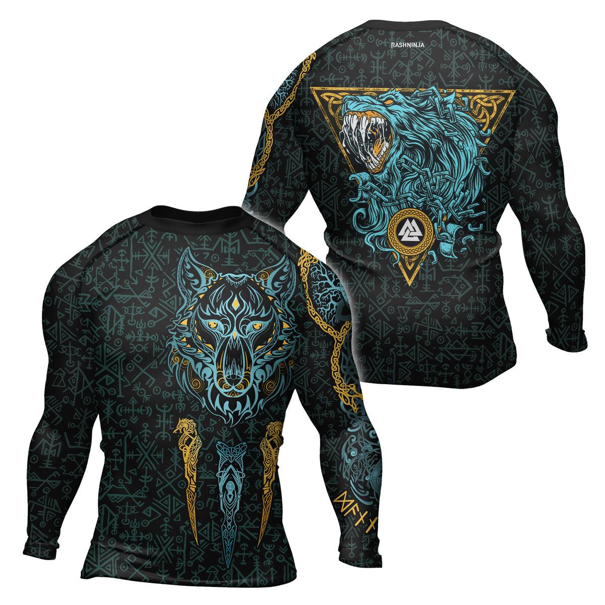 Rashninja Viking Wolf Men's Long Sleeve Rash Guard | Fightwear