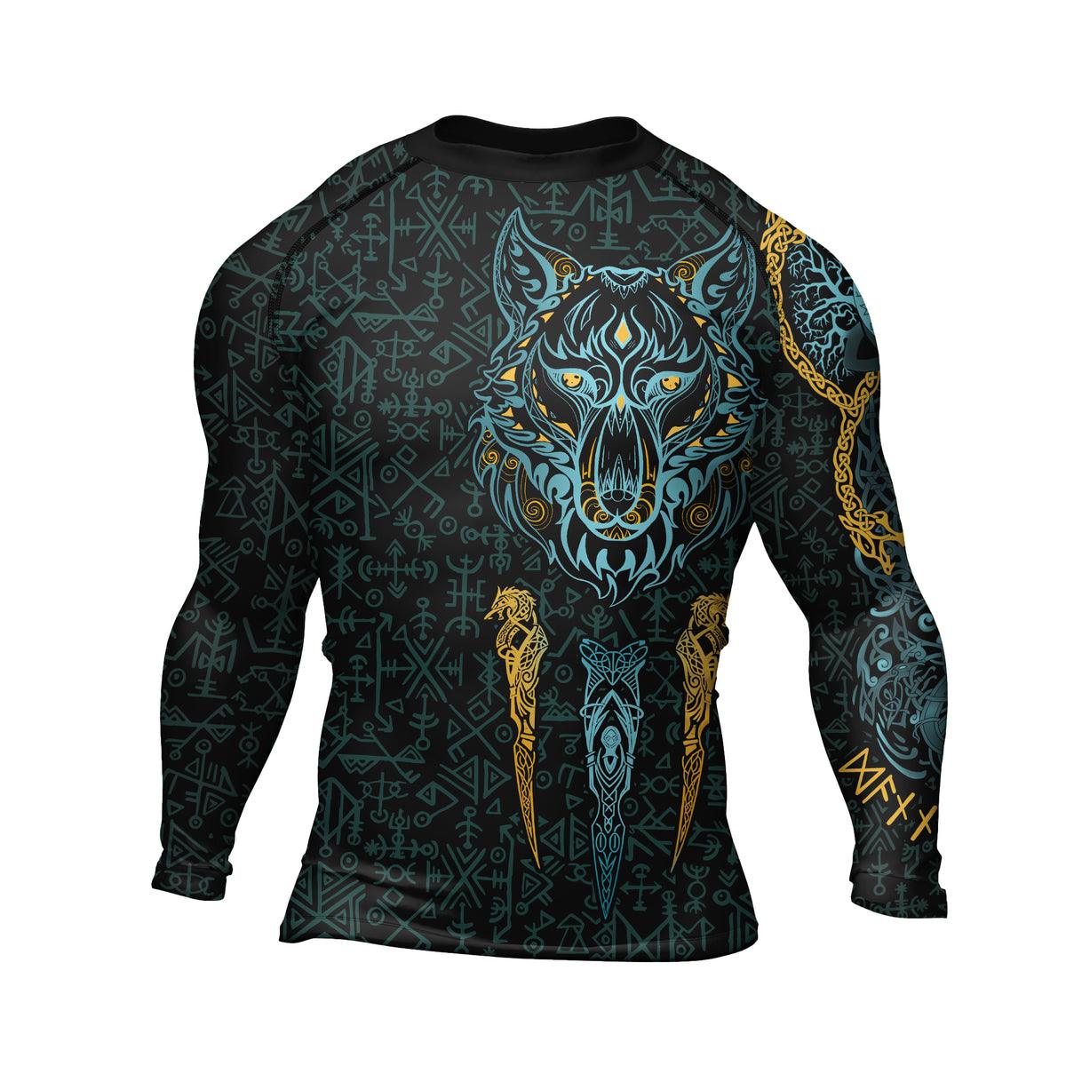 Rashninja Viking Wolf Men's Long Sleeve Rash Guard | Fightwear