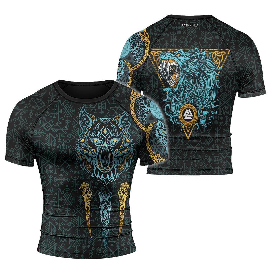 Rashninja Viking Wolf Men's Short Sleeve Rash Guard | Fightwear