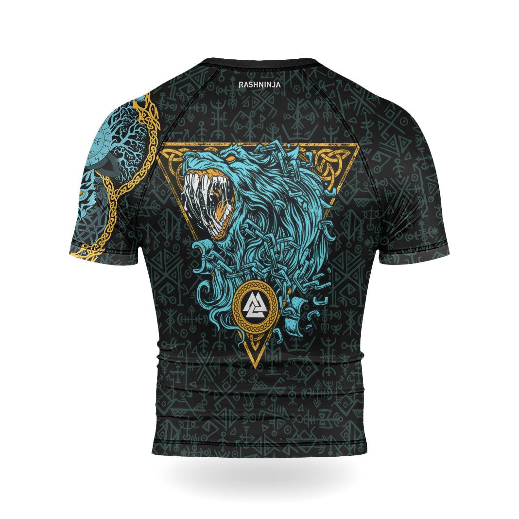 Rashninja Viking Wolf Men's Short Sleeve Rash Guard | Fightwear