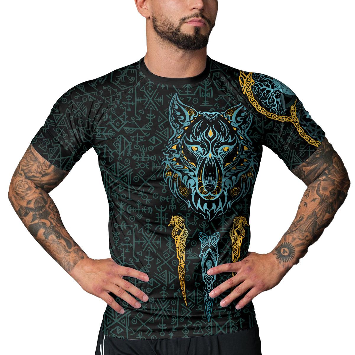 Rashninja Viking Wolf Men's Short Sleeve Rash Guard | Fightwear