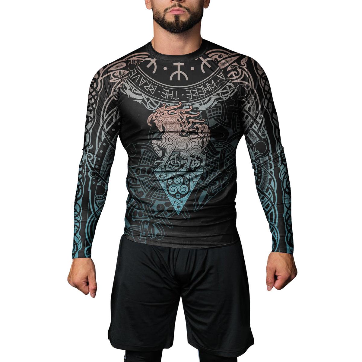 Rashninja Warrior Horse Men's Long Sleeve Rash Guard | Fightwear