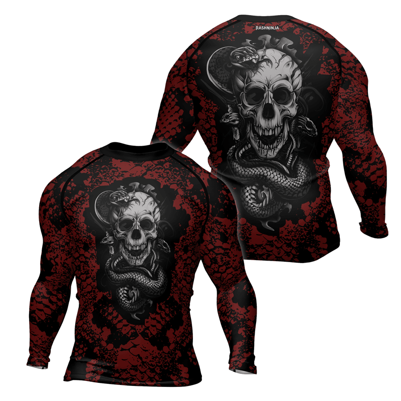 Rashninja Skull and Snake Men's Long Sleeve Rash Guard | Fightwear