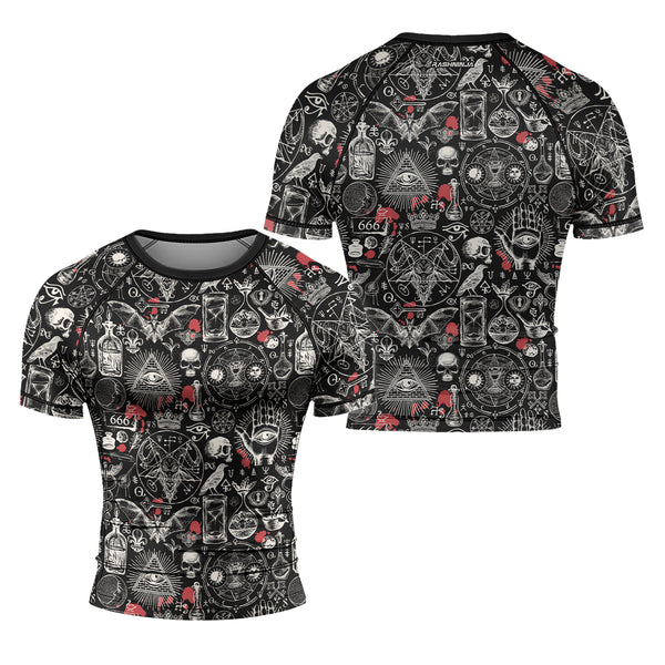 Rashninja Occult Ritual Men's Short Sleeve Rash Guard | Bjj Rash Guard